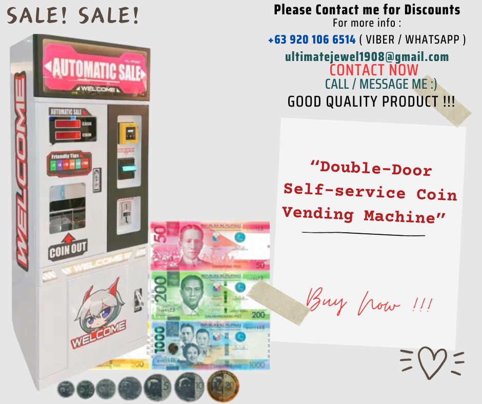 Double-door Self-service Coin Vending Machine - Automatic Bill Exchange ...