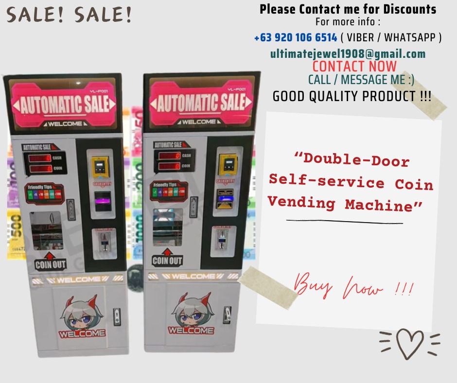 Double-door Self-service Coin Vending Machine - Automatic Bill Exchange ...