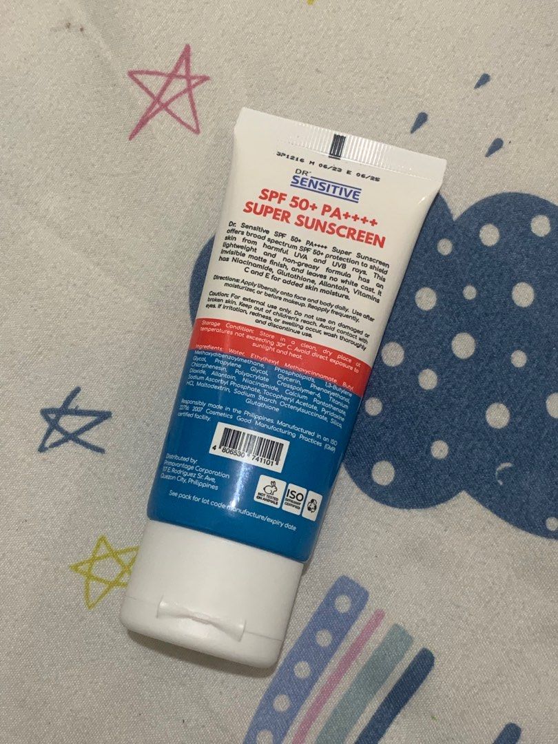 Dr. Sensitive Super Sunscreen SPF 50+ PA++++ for Face and Body 50ml ...
