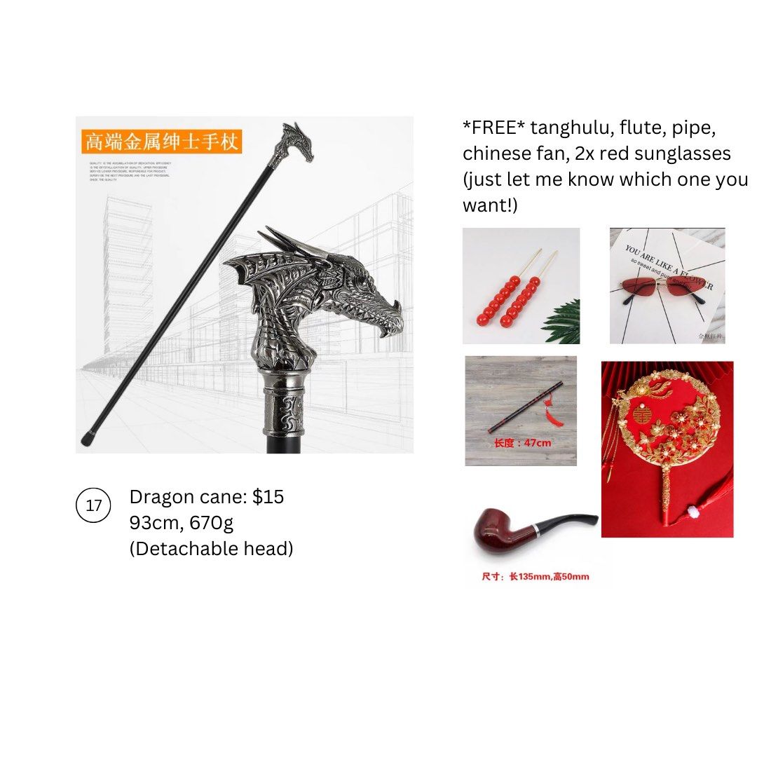 Dragon cane / Wedding prop / Pre-wedding shoot prop, Hobbies & Toys, Stationery & Craft ...