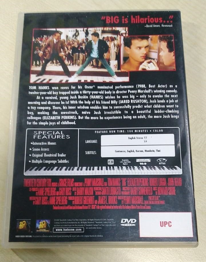 DVD - BIG (1988), Hobbies & Toys, Music & Media, CDs & DVDs on Carousell