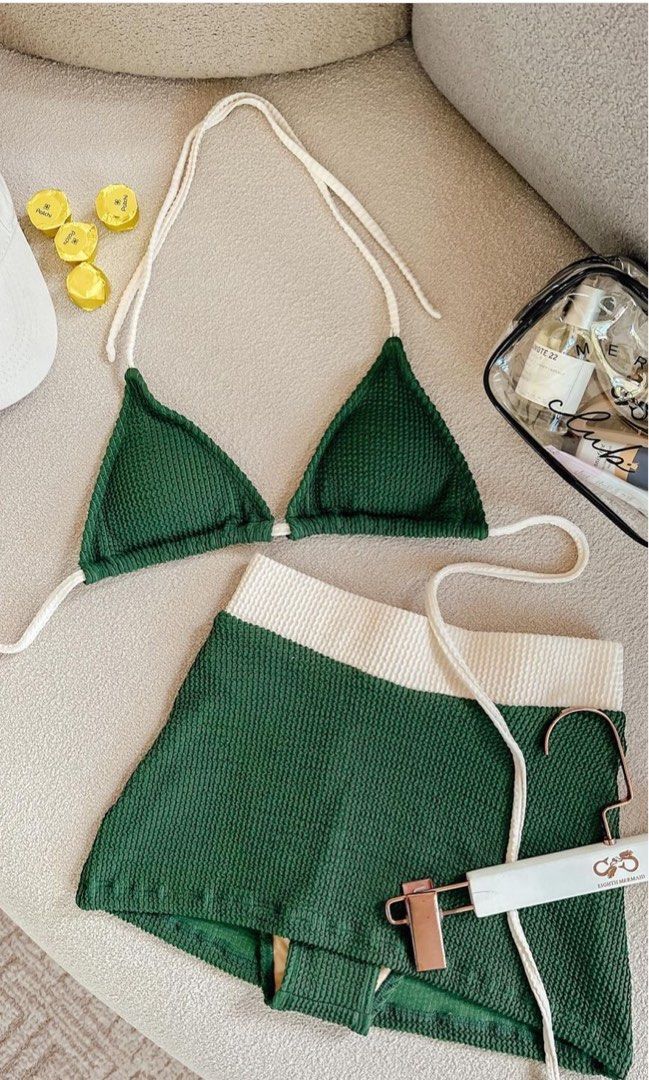 Eighth Mermaid Tully Green Bikini Set, Women's Fashion, Swimwear ...
