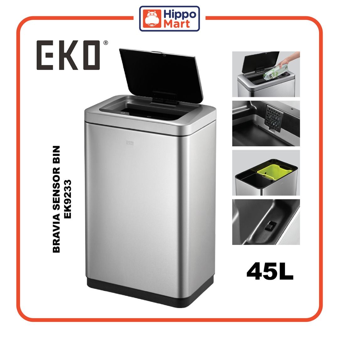 EKO BRAVIA, EK9233, 45L Sensor Bin, Furniture & Home Living, Cleaning & Homecare Supplies, Waste ...