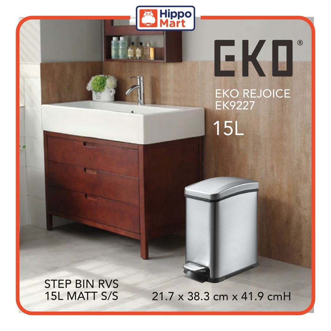 EKO REJOICE, EK9228, 12L, 30L, Step Pedal Dustbin with Soft Closing, Furniture & Home Living ...