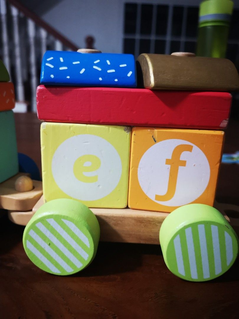 ELC Alphabet Wooden Toy Train, Babies & Kids, Infant Playtime on Carousell