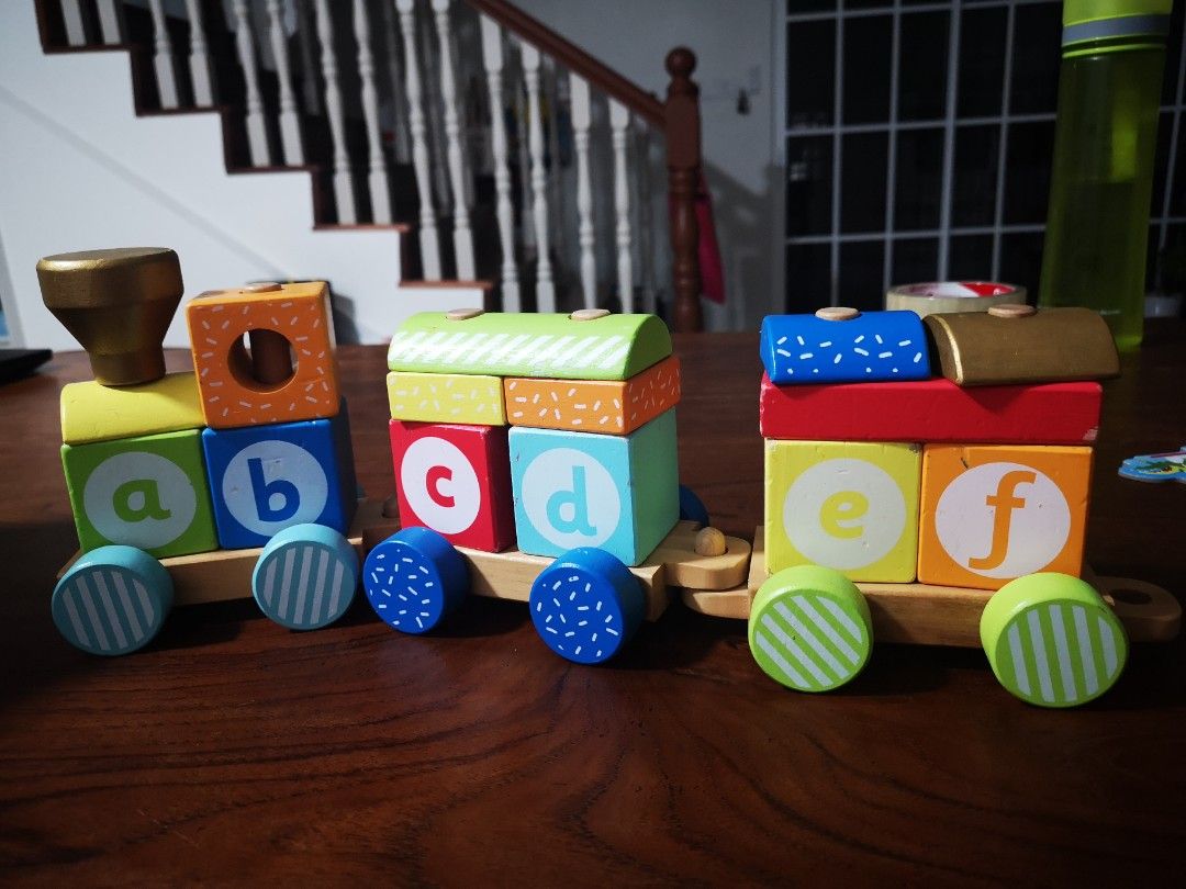 ELC Alphabet Wooden Toy Train, Babies & Kids, Infant Playtime on Carousell