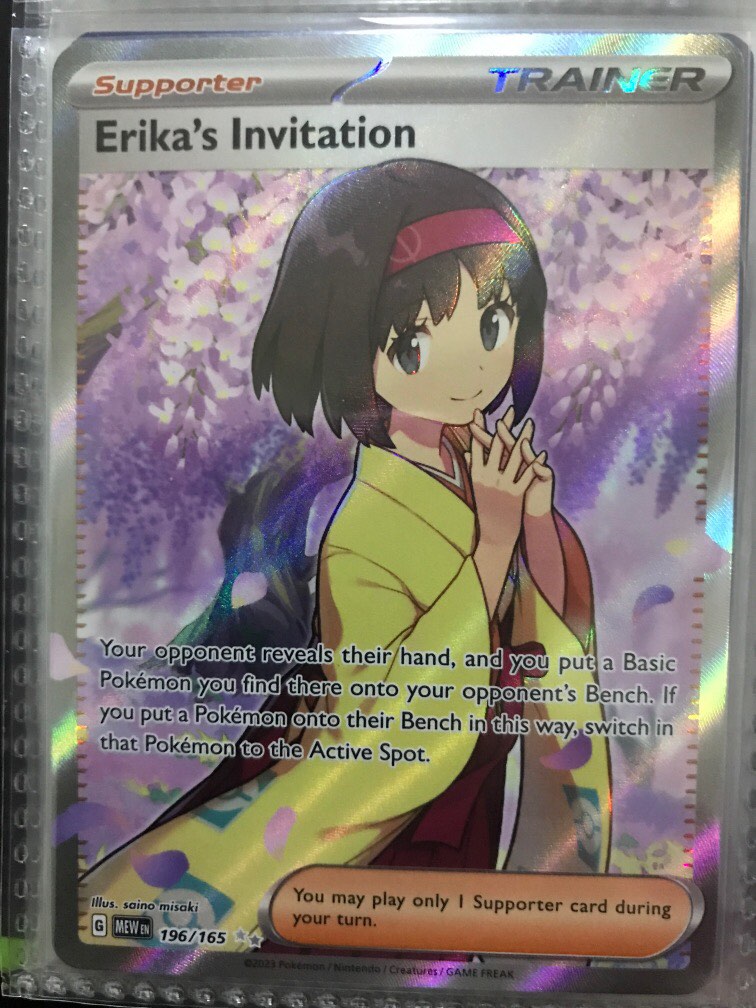 Erika Invitation Full Art (FA) Trainer | Pokemon 151 English Scarlet ...