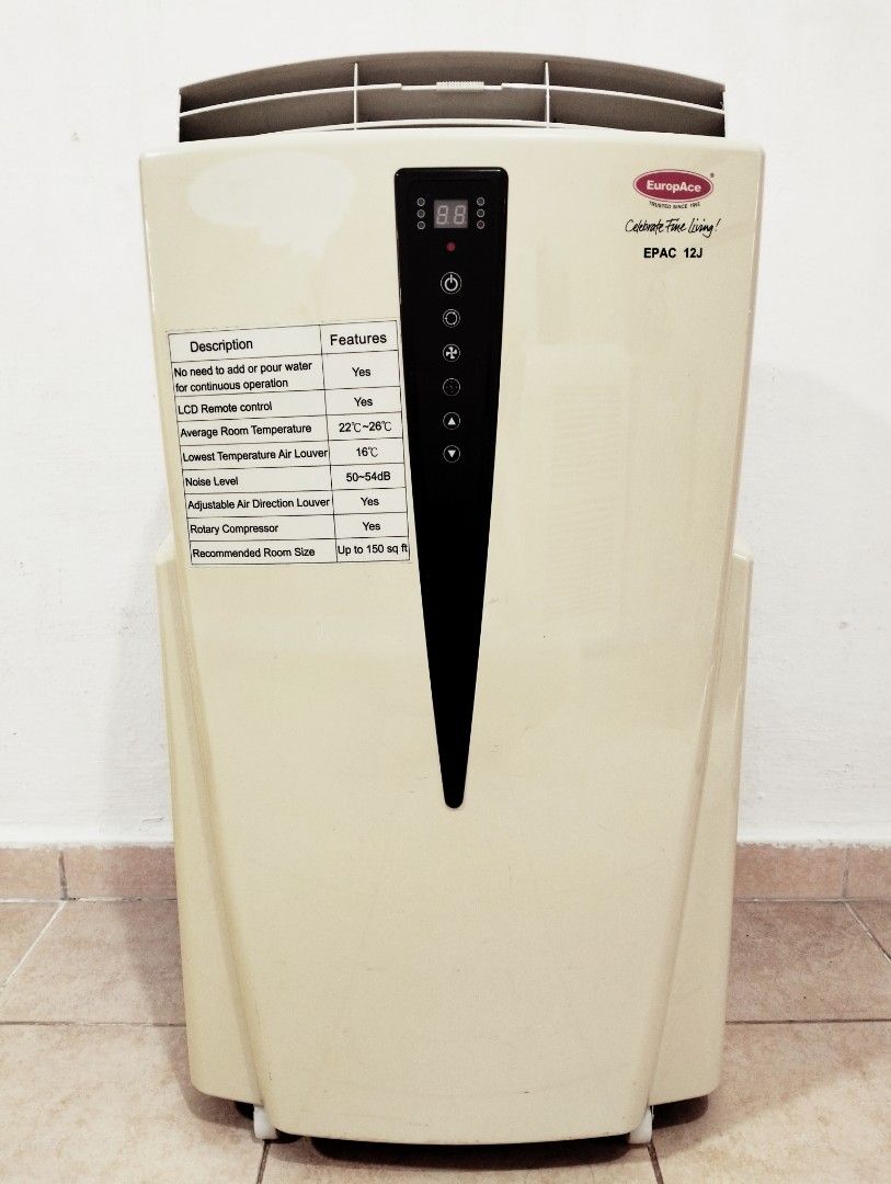 Europace Portable Aircon EPAC 12J - 12,000 BTU, TV & Home Appliances ...