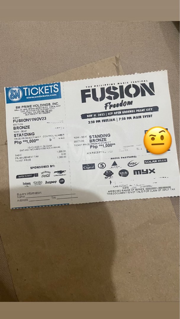 FUSION CONCERT, Tickets & Vouchers, Event Tickets on Carousell