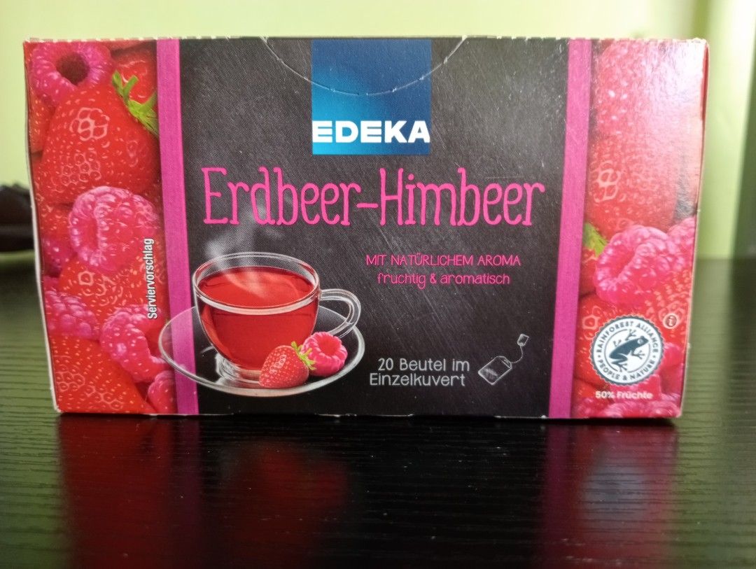 Germany Edeka Strawberry and Raspberry 20 Tea Bags Box, Food & Drinks ...