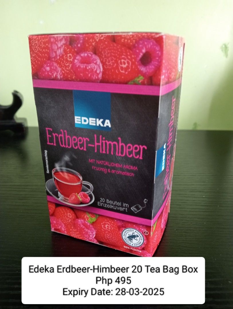 Germany Edeka Strawberry and Raspberry 20 Tea Bags Box, Food & Drinks ...