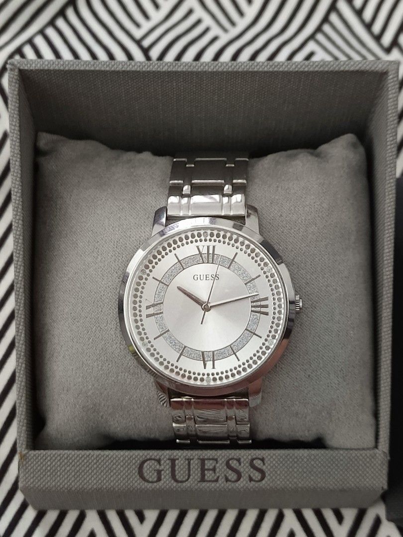 Guess Montauk Silver Dial Stainless Steel Ladies Watch W0933L1, Luxury ...