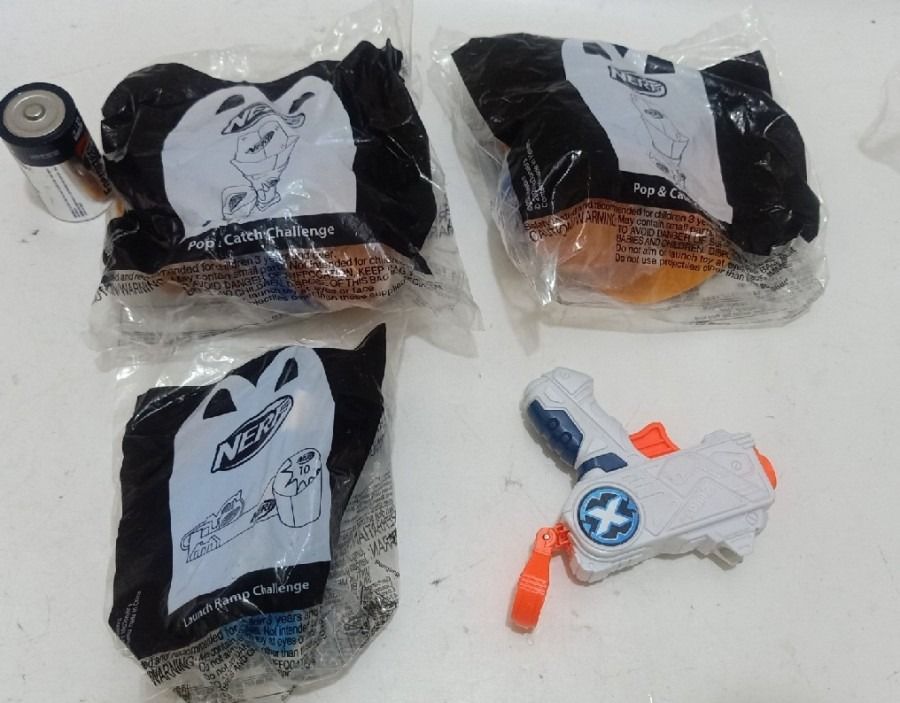 Happy meal mcd nerf pop & catch challenge nerf blaster xshot zuru, Toys ...