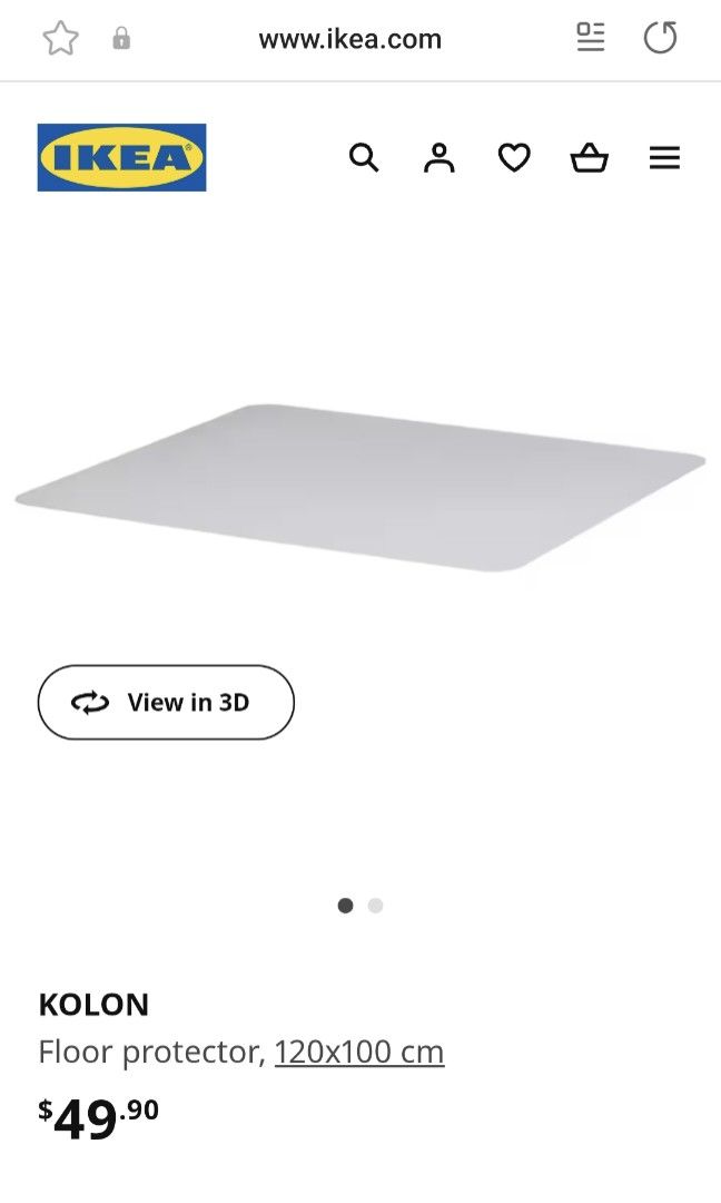 Ikea Kolon- floor mat protector, Furniture & Home Living, Home ...