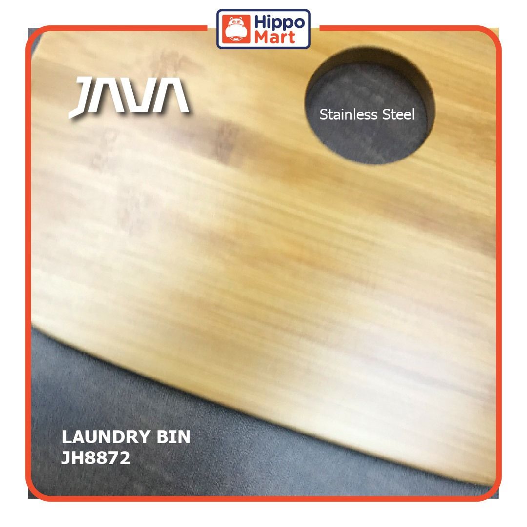 JAVA, JH8872, 50L, Laundry Bin, Stainless Steel, Laundry Basket ...