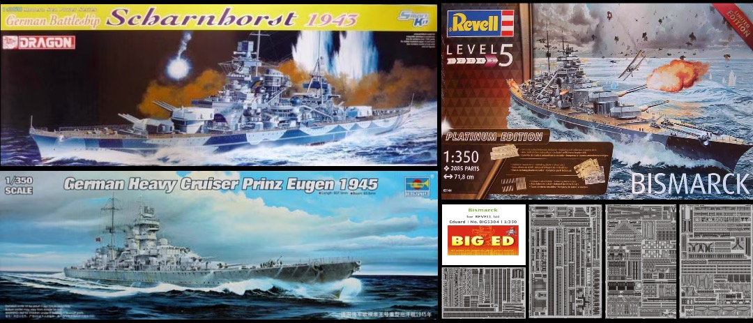 Kriegsmarine Collection - Revell, Dragon, Trumpeter 1/350 Battleship ...