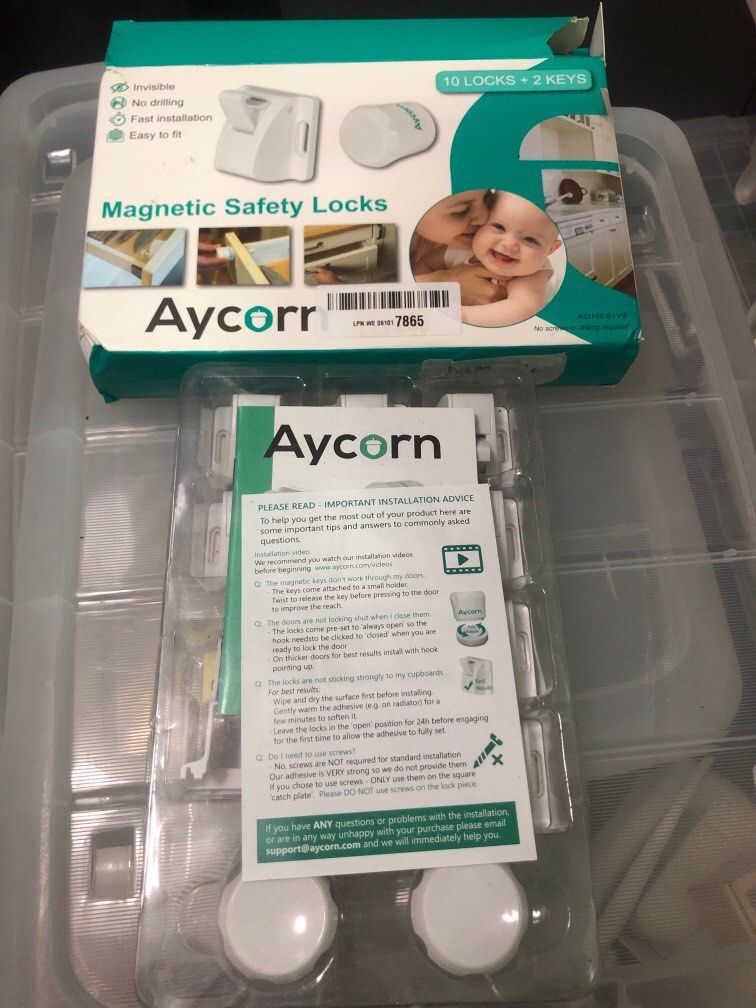 Magnetic Safety Lock 10 locks 2 keys, Babies & Kids, Baby Nursery ...