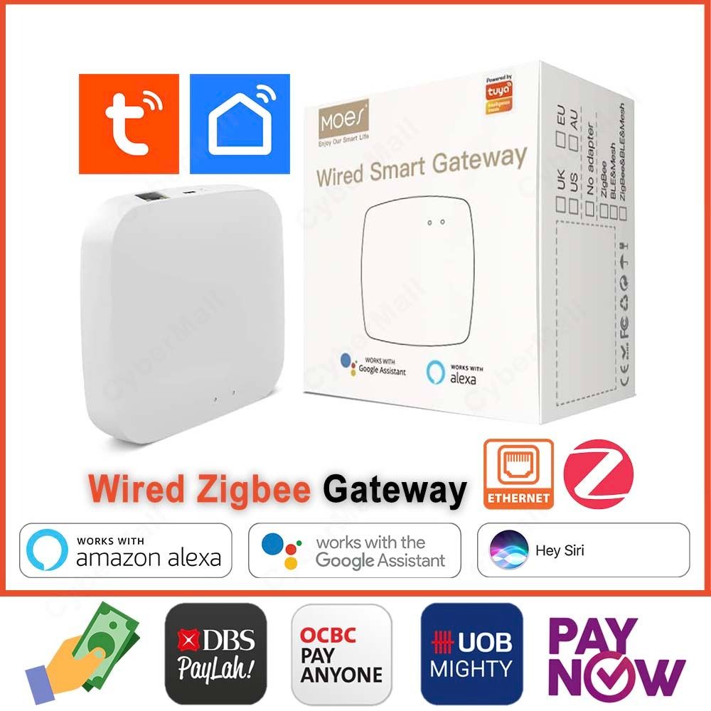 MOES Multi-mode Smart Gateway ZigBee WiFi Bluetooth Mesh Hub Work with Tuya Smart App Voice ...