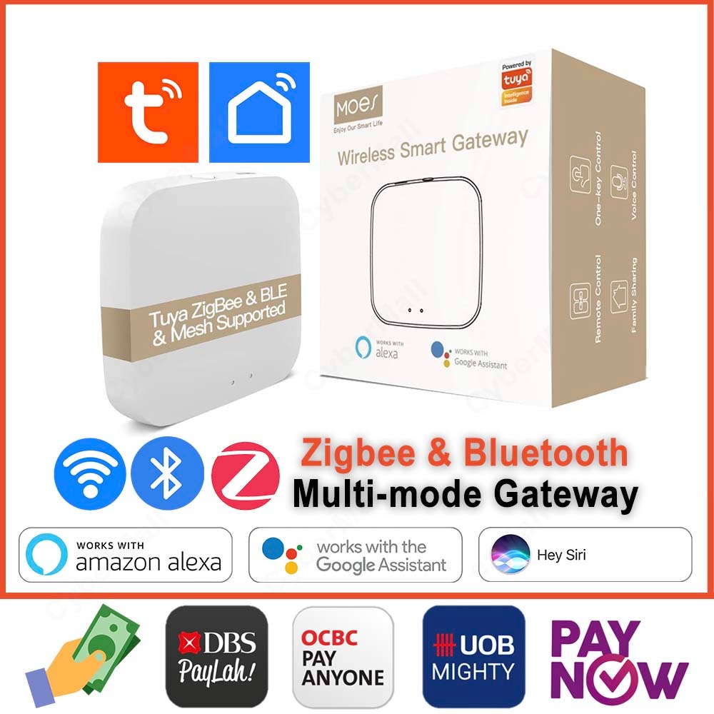 MOES Multi-mode Smart Gateway ZigBee WiFi Bluetooth Mesh Hub Work with ...