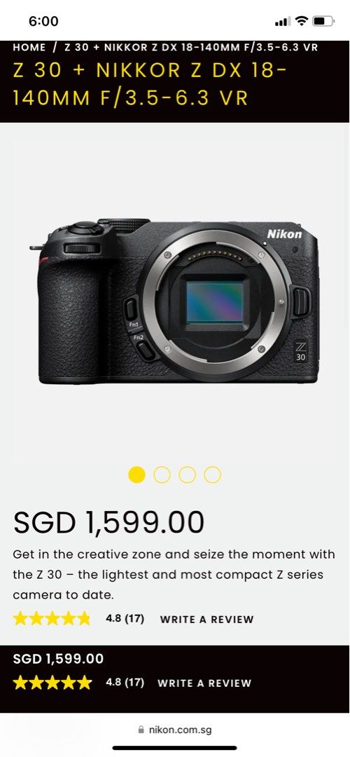 Nikon Z30 DX 16-50 kit, Photography, Cameras on Carousell