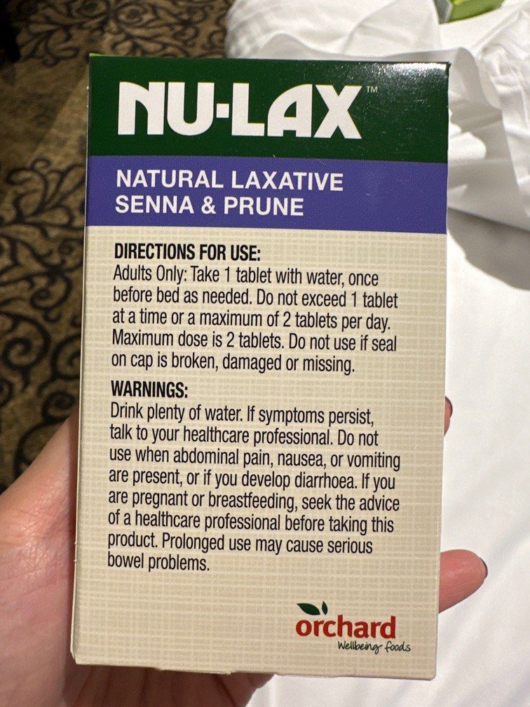 Nu-lax natural laxative senna & prune, Health & Nutrition, Health ...