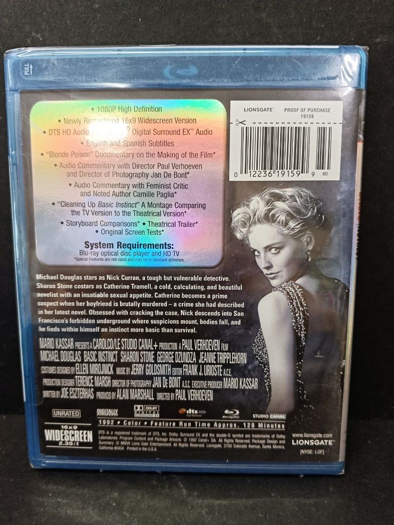 Original Blu-ray Disc: BASIC INSTINCT - Michael Douglas, Sharon Stone ...