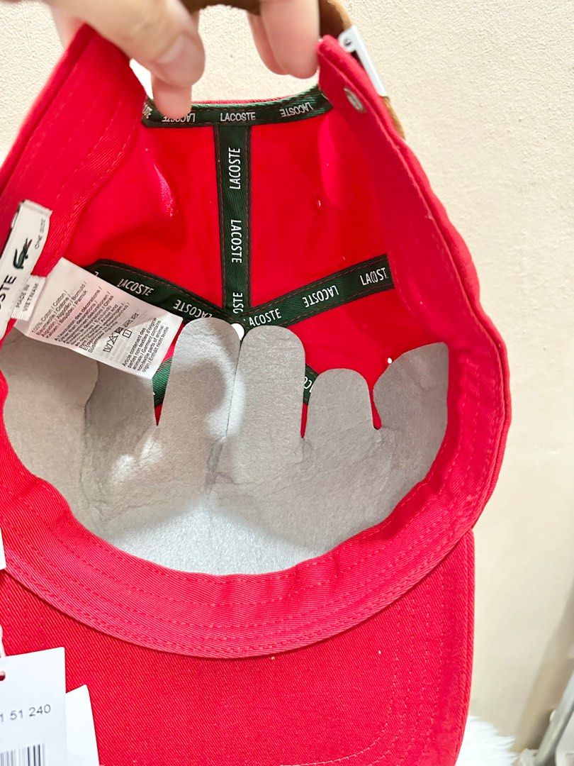 Original Lacoste Big Logo Red Baseball Cap, Men's Fashion, Watches ...