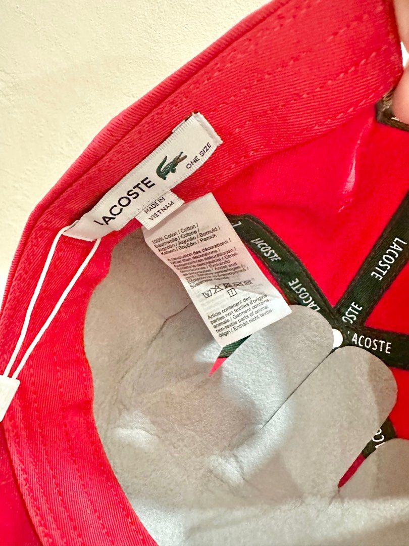 Original Lacoste Big Logo Red Baseball Cap, Men's Fashion, Watches ...