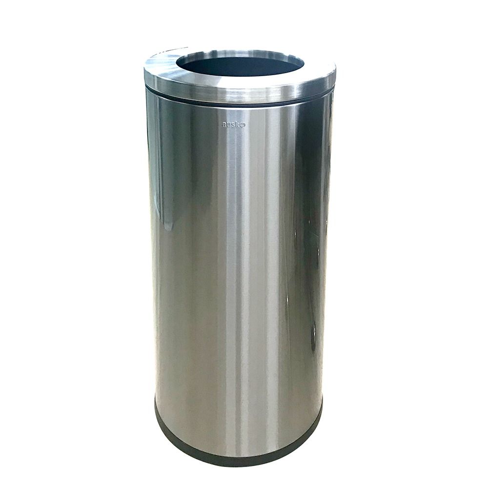 OT2 Lobby Bin, 90L, Silver, Black, Lobby Bin, Open Top Bin, Garbage Bin ...