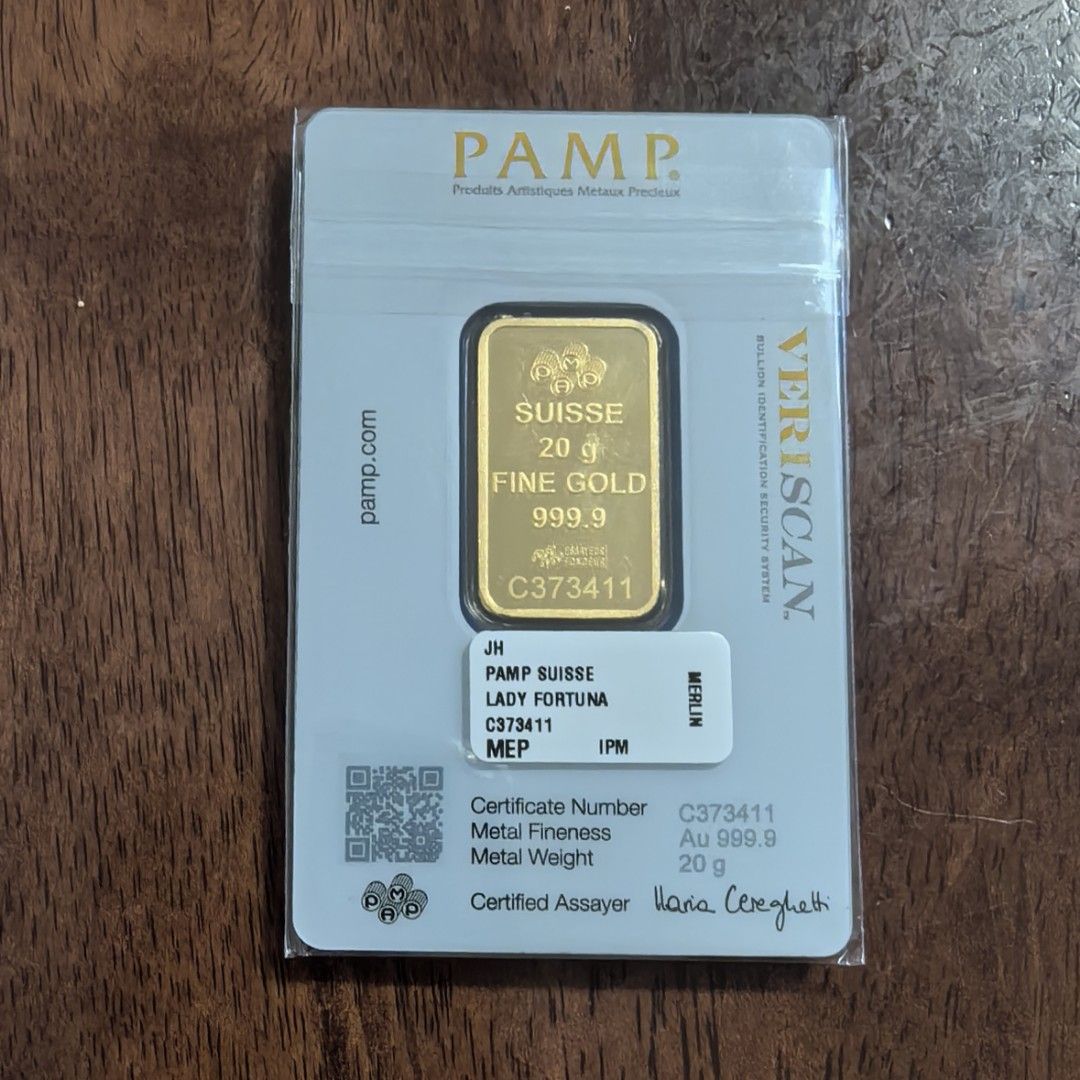 Pamp Suisse 20g 999.9 Gold Bar with Cert (1 pc), Men's Fashion, Watches ...