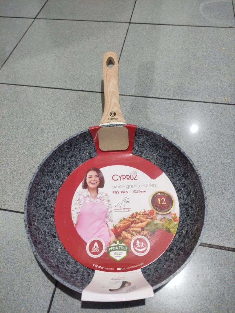 Panci Cypruz White Granite Series 26cm Frypan - Teflon Induksi Anti ...