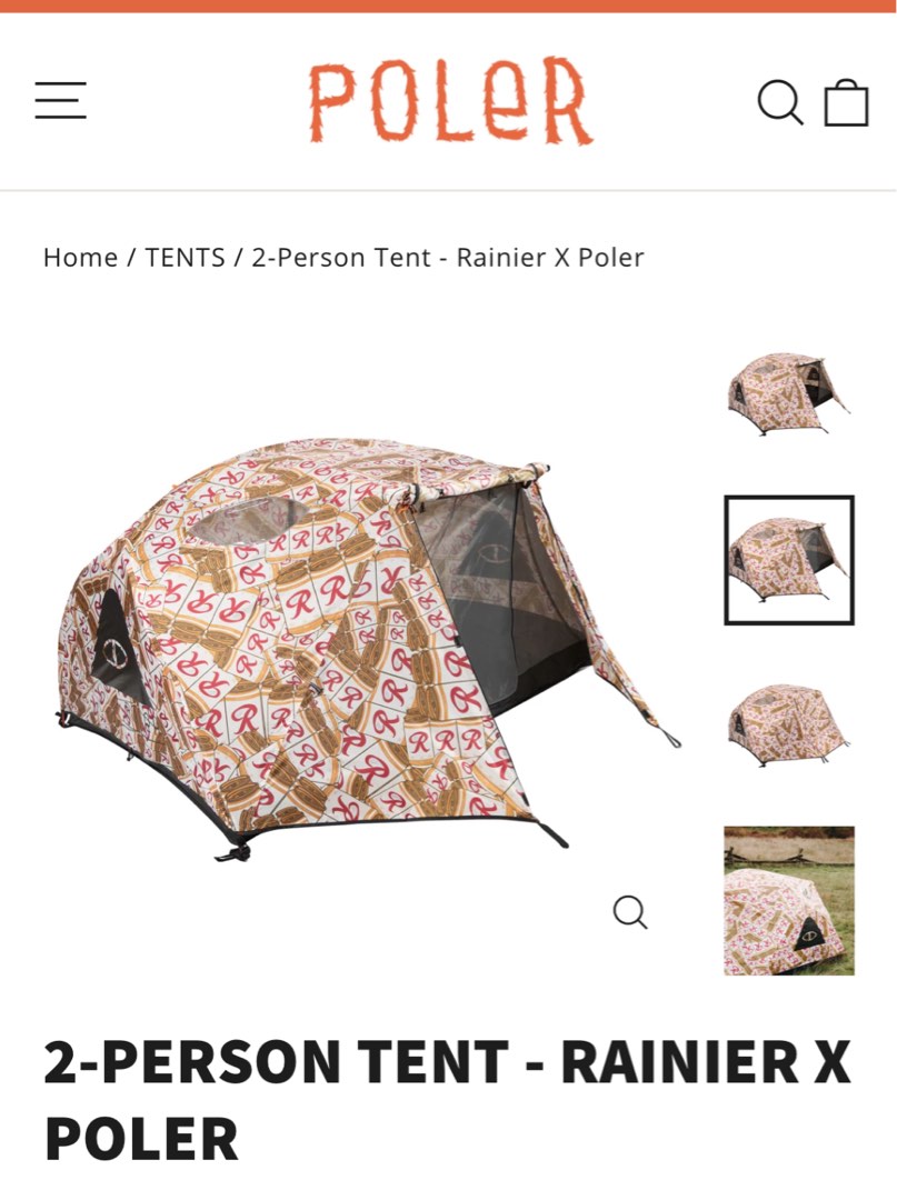 全新Poler x Rainier 2-person camping tent (二人露營帳篷）, 運動產品, 行山及露營 - Carousell