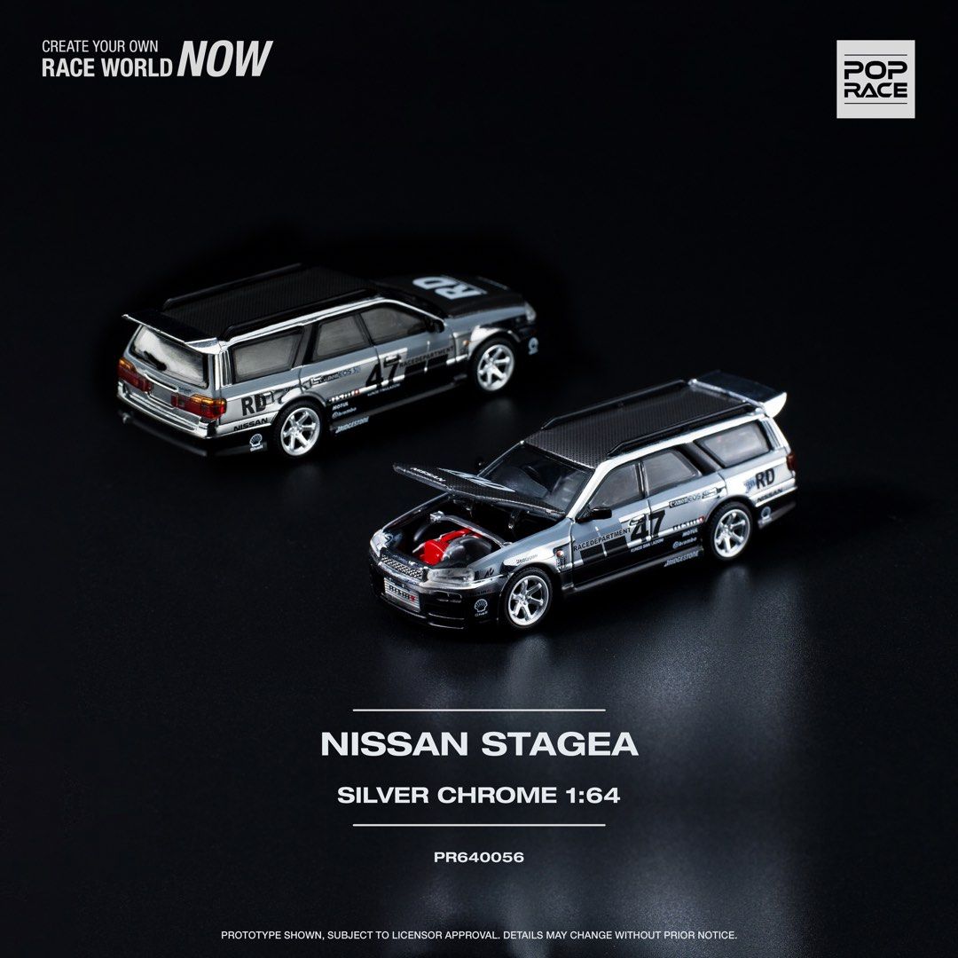 POP RACE (Pre-Order) Nissan Stagea Silver Chrome - TOMICA MINIGT HOT WHEELS, Hobbies & Toys ...