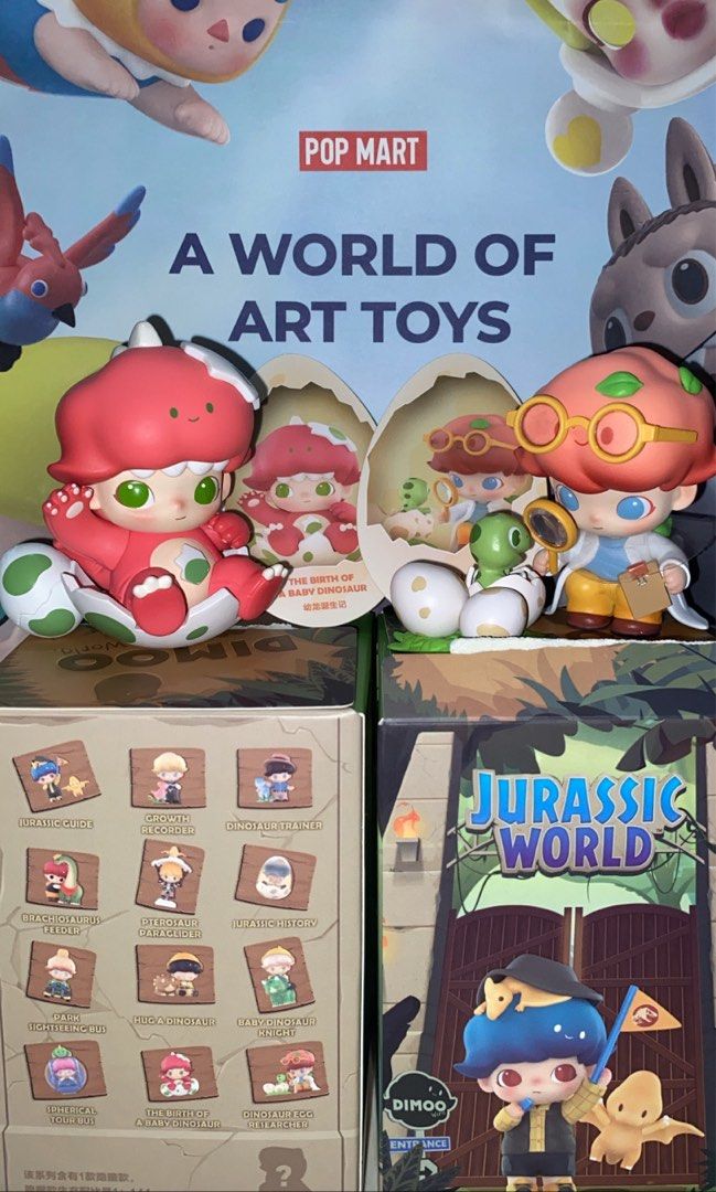 Popmart Dimoo Jurassic World The birth of a baby dinosaur | Dinosaur ...