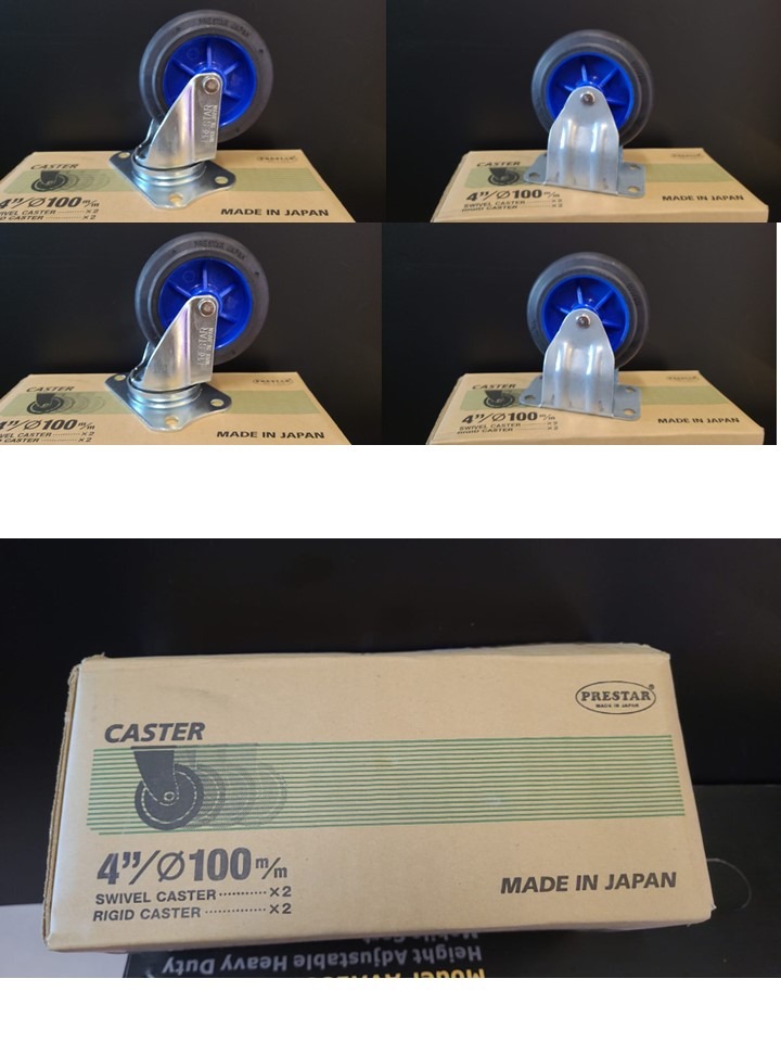 PRESTAR Replacement Caster Wheel Swivel Rigid Standard Set 100mm or 4 ...