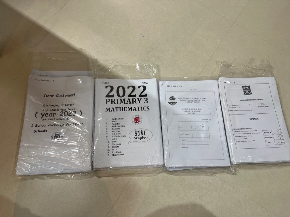 Primary 3 Test and Exam Papers from Top Schools, Hobbies & Toys, Books ...