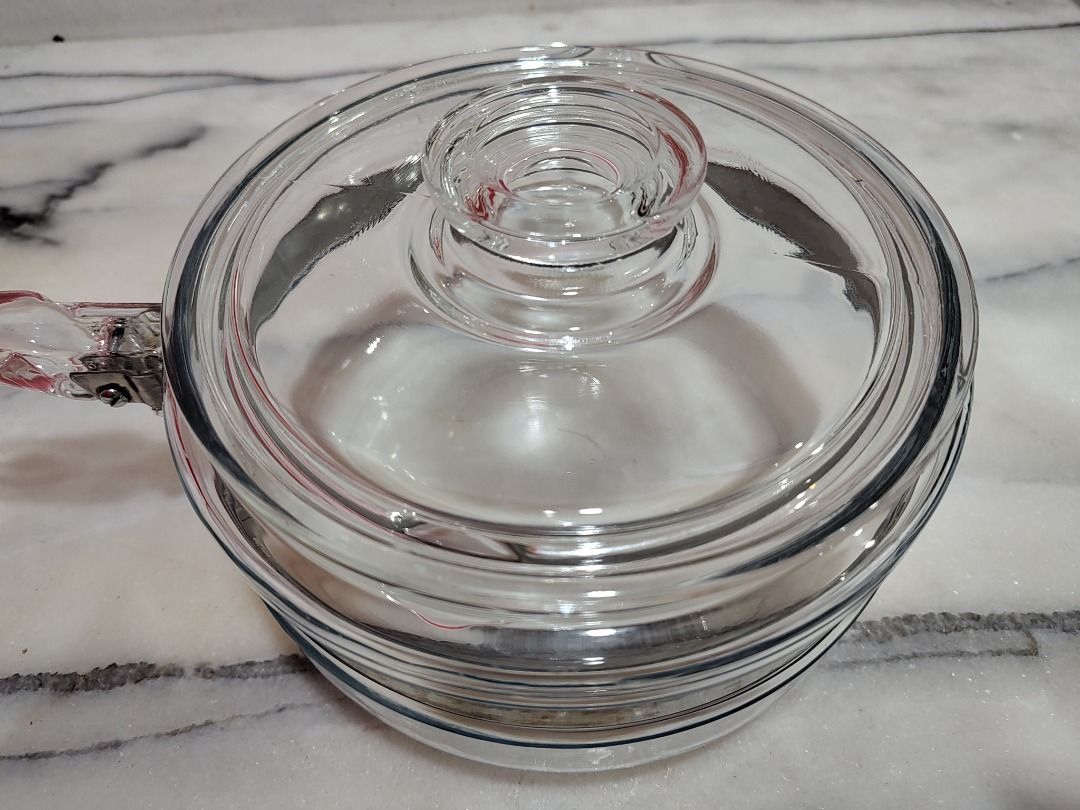 Pyrex made in USA Flameware stove cooking pot boiler lid glass vintage ...