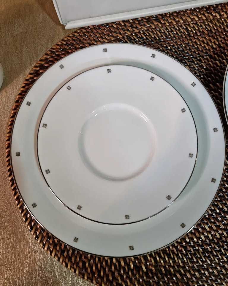 Rare Givenchy Round Logo Trio Tea Cup Set w/ Platinum Rim, Furniture ...