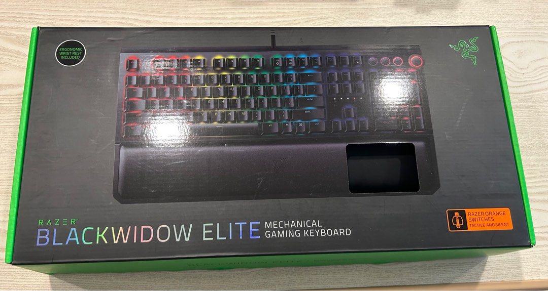 Razer Blackwidow Elite Orange Tactile Switch Mechanical Silent Keyboard ...