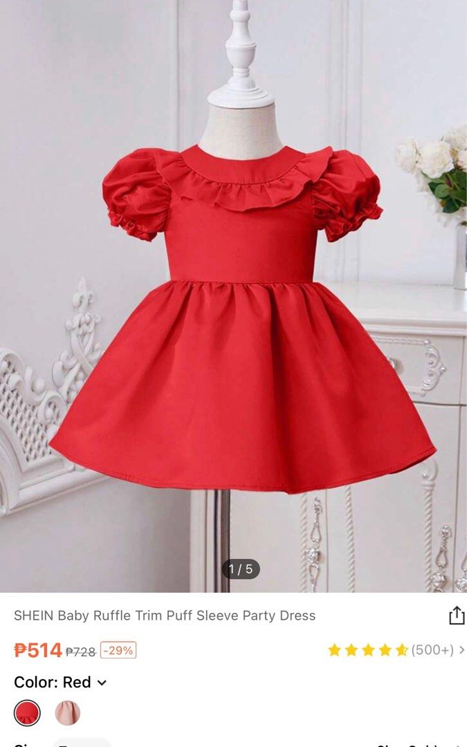 Red formal dress for baby's 1st Birthday with head band, Babies & Kids ...