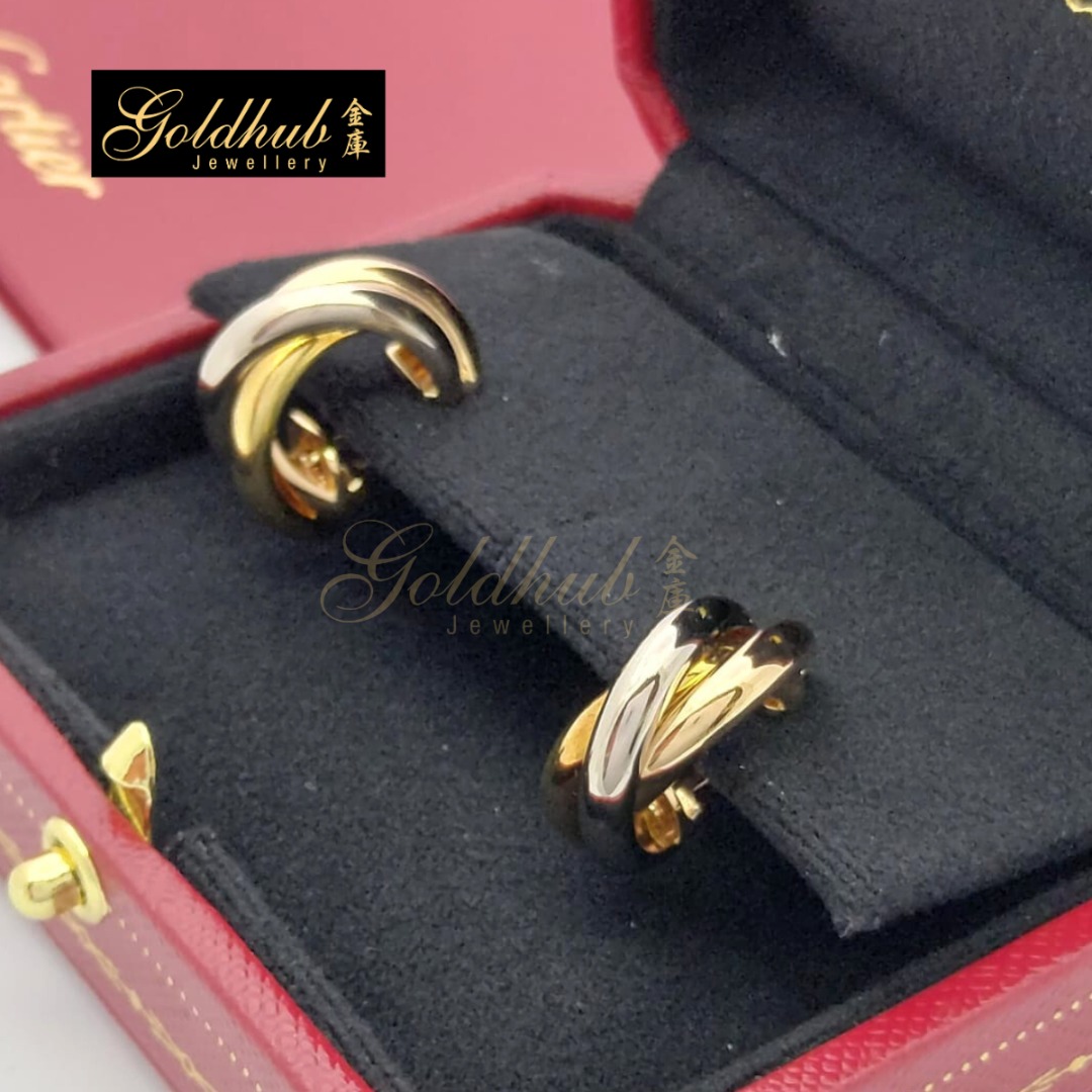 [Reserved] [Full Set] 18k Pre-loved Cartier Trinity Earring in Tri ...