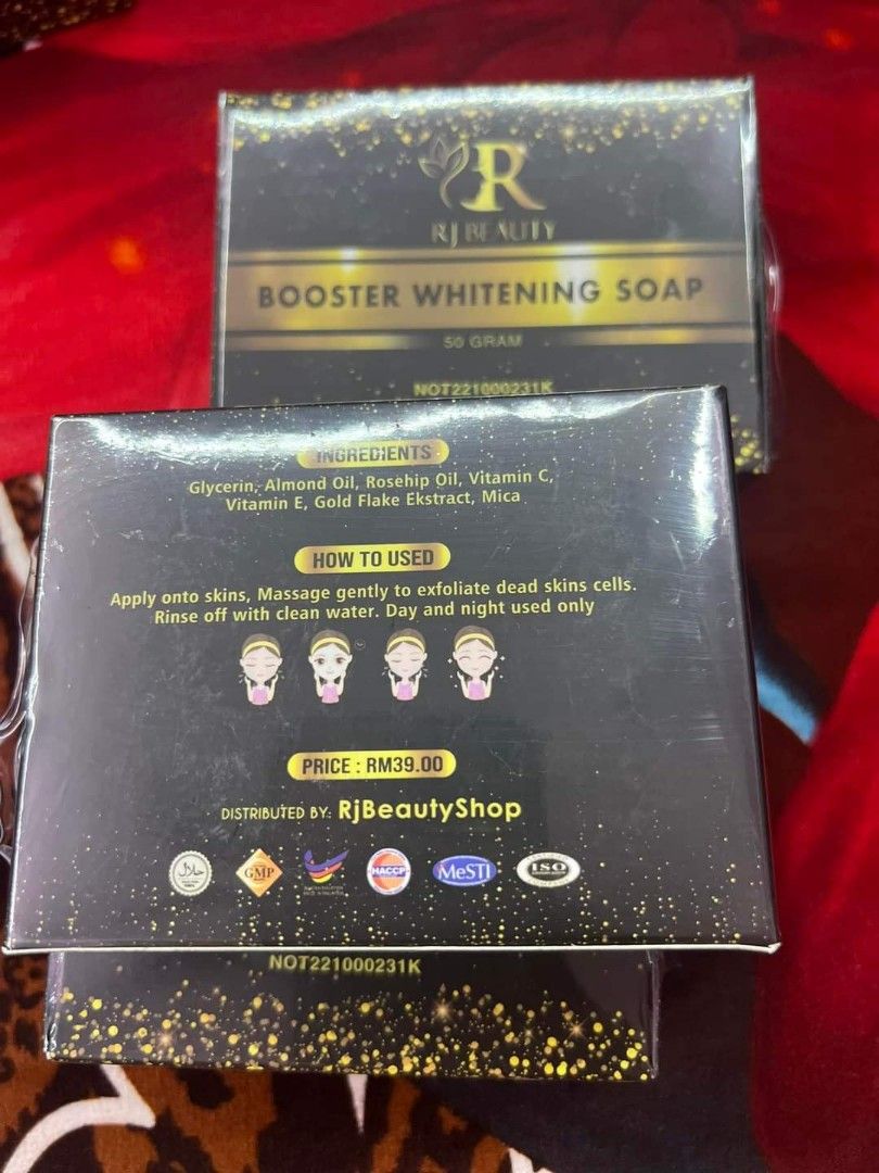 RJ BOOSTER WHITENING SOAP / RJ BEAUTY, Beauty & Personal Care, Bath ...