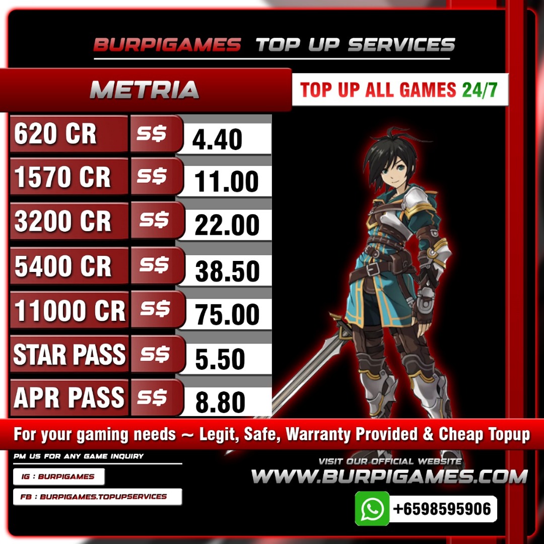 [SAFE] METRIA TOP UP - | Asobimo Metria CHEAP BUNDLE, Video Gaming ...