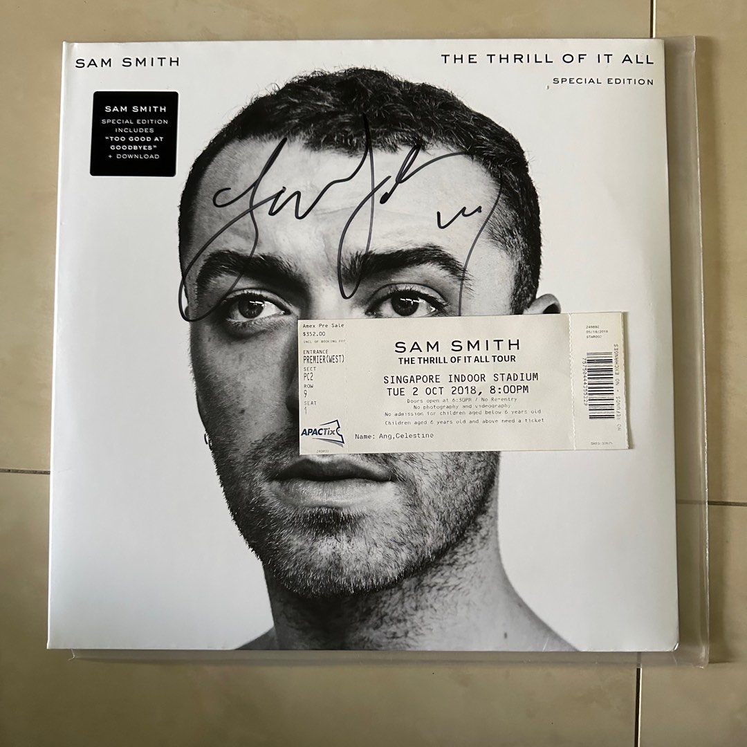 Sam Smith signed vinyl, Hobbies & Toys, Music & Media, Vinyls on Carousell