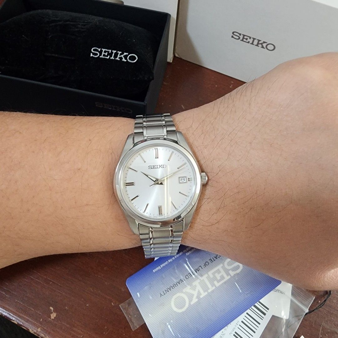 Seiko Essentials White Dial Quartz 40mm SUR307P1, Men's Fashion ...