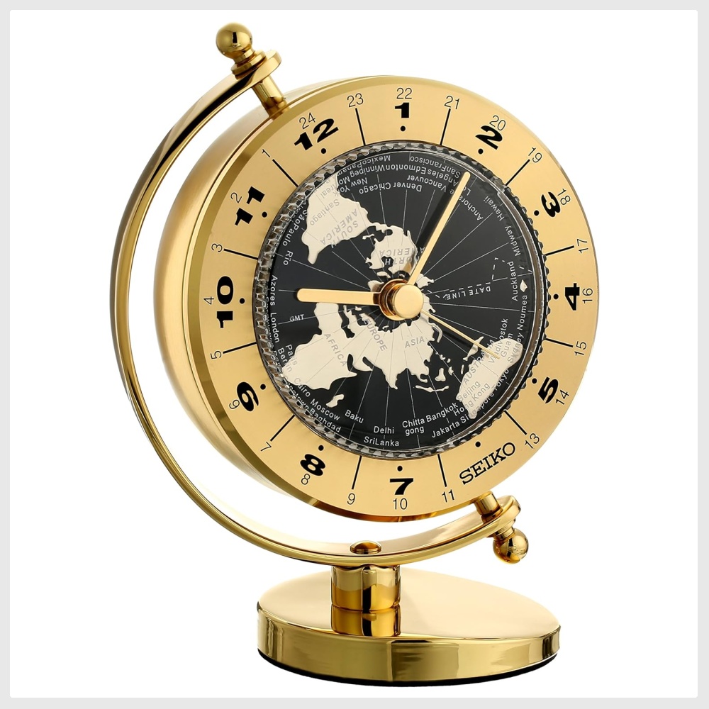 Seiko Golden Globe Desk and Table Clock, Furniture & Home Living, Home ...