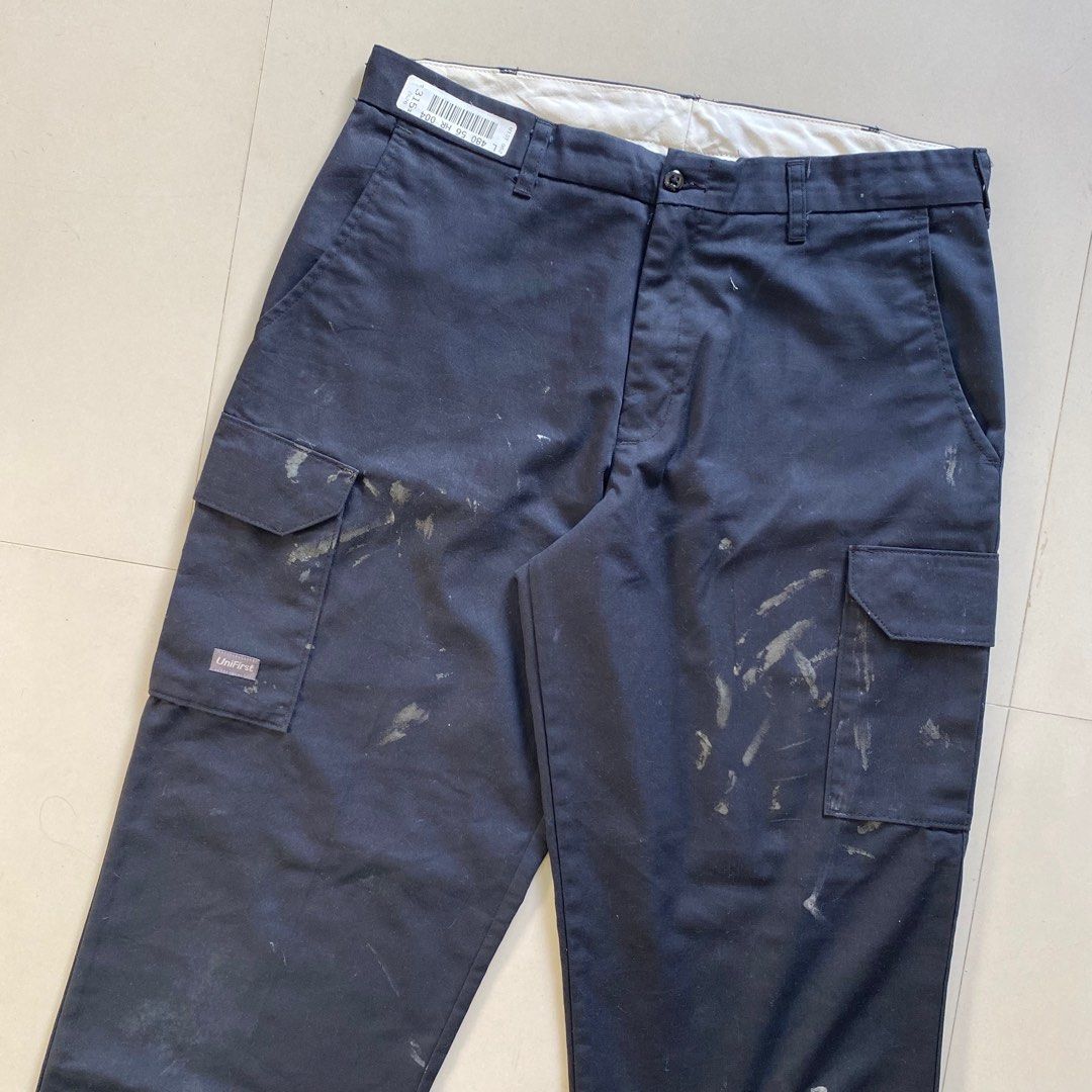 Soft Twill by UniFirst Cargo Pants Raw Hem, Men's Fashion, Bottoms ...