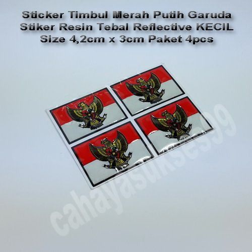 Sticker Timbul Merah Putih Garuda Indonesia Stiker Helm Motor Variasi ...