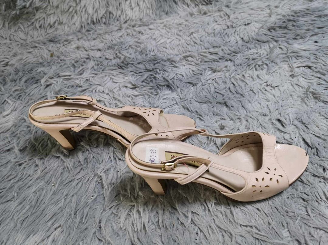 Sun Beam Peach Leather Sexy Heels, Women's Fashion, Footwear, Heels on ...