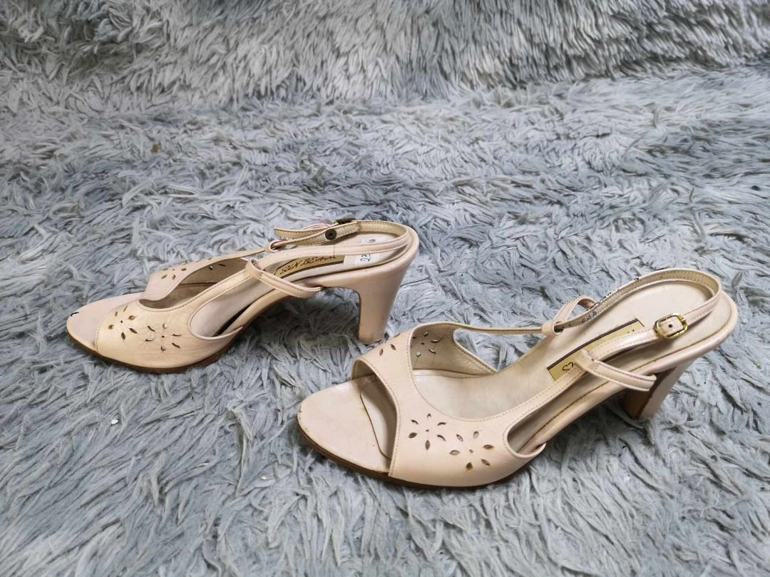 Sun Beam Peach Leather Sexy Heels, Women's Fashion, Footwear, Heels on ...